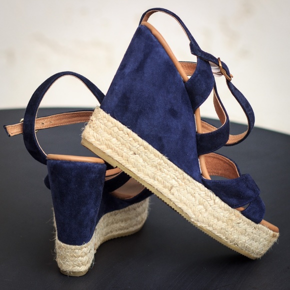 Maypol | Shoes | Blue Suede Maypol Espadrille Sandals Sz 38 | Poshmark